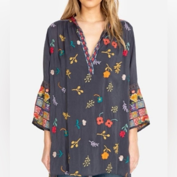Johnny Was | Tops | Johnny Was Tazanna Tunic Graphite With Orange ...